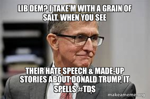 lib dem? I take'm with a grain of salt. WHEN YOU SEE their hate speech ...