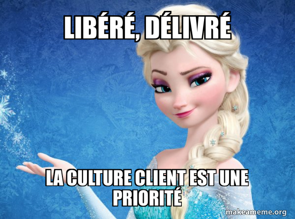 libéré, délivré la culture client est une priorité - Elsa from Frozen ...
