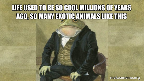 life used to be so cool millions of years ago, so many exotic animals ...