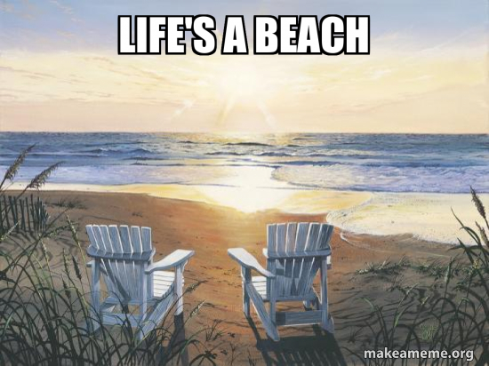 Life's a beach Meme Generator