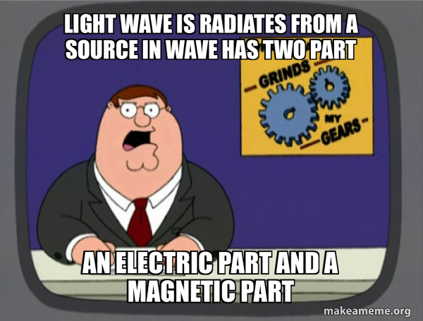 Light wave is radiates from a source in wave has two part an electric ...