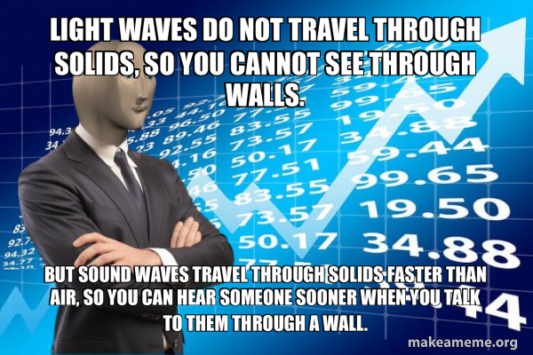 Light waves do not travel through solids, so you cannot see through ...