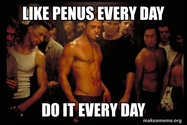 Like penus Every day Do it every day - Fight Club Meme Generator