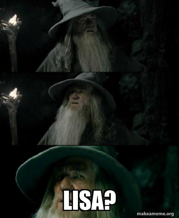 Lisa? - Confused Gandalf Meme Generator
