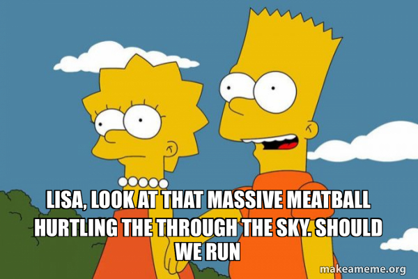 Lisa, look at that massive meatball hurtling the through the sky ...