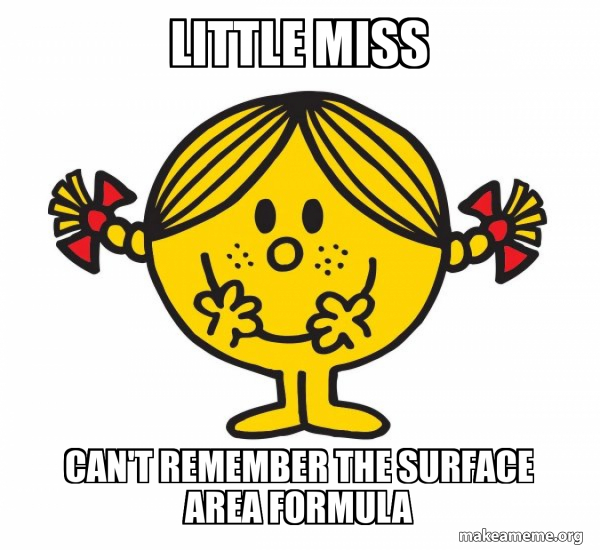 Little Miss Can't Remember the Surface Area Formula - Little Miss ...