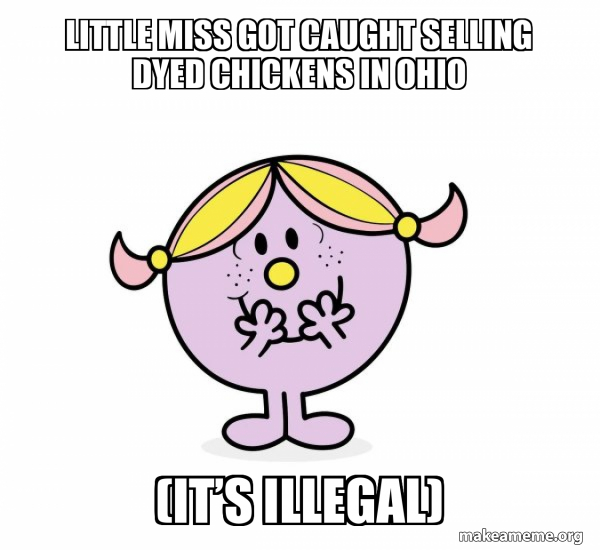 Little miss got caught selling dyed chickens in Ohio (It’s illegal ...