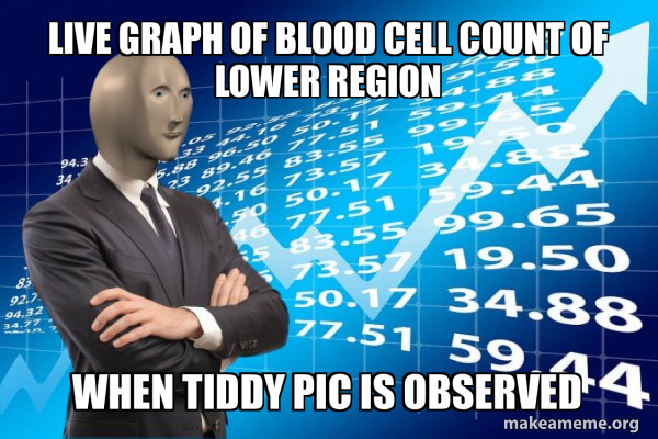 Live graph of blood cell count of lower region when tiddy pic is ...
