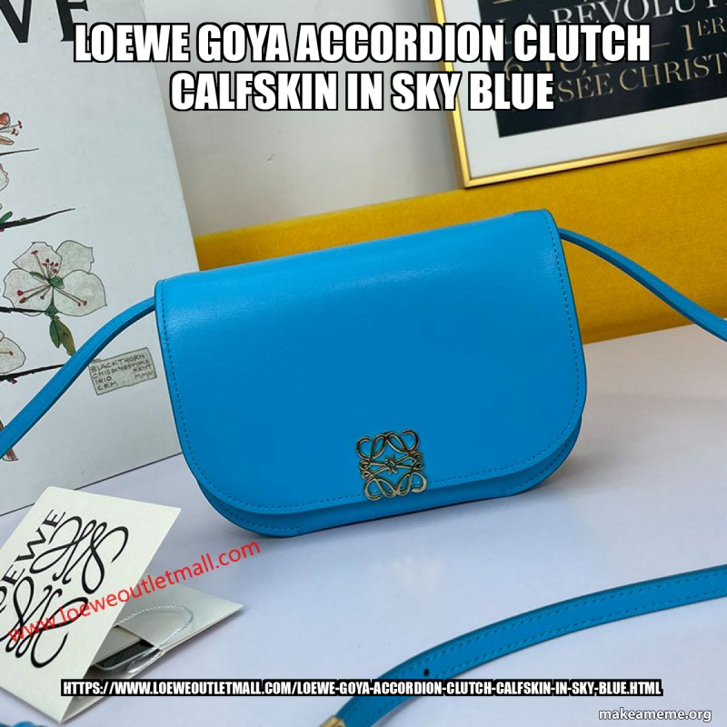 Loewe Goya Accordion Clutch Calfskin In Sky Blue https://www ...