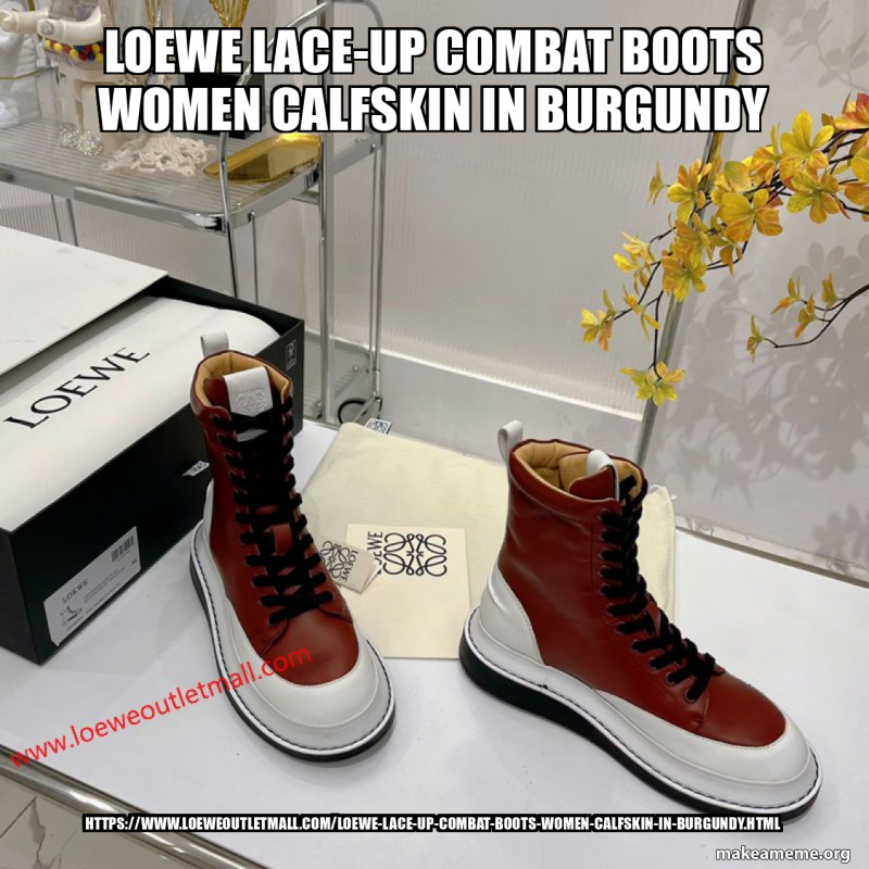 Loewe Lace-up Combat Boots Women Calfskin In Burgundy https://www ...