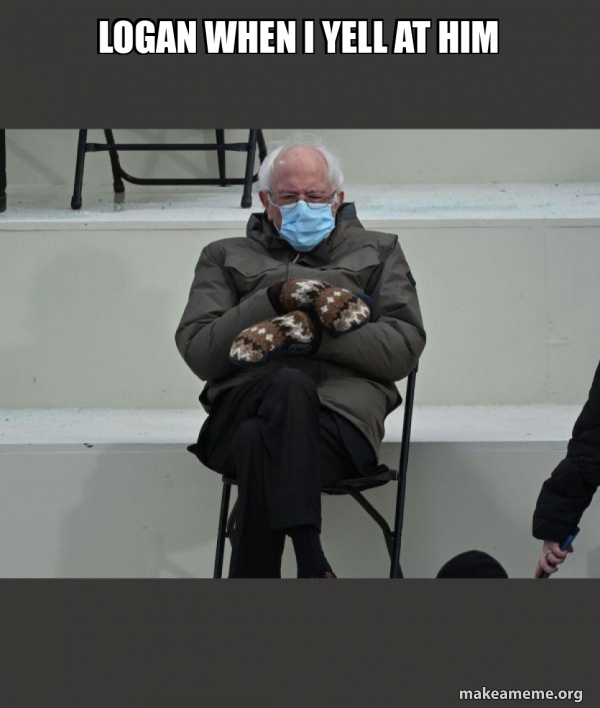 Logan when i yell at him - Bernie Sanders at the Inauguration Meme ...