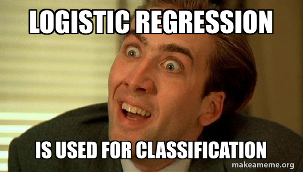 Logistic regression Is used for classification - Sarcastic Nicholas ...