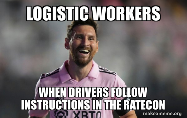 Logistic Workers when drivers follow instructions in the ratecon ...