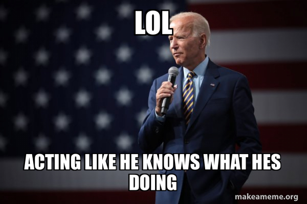 lol acting like he knows what hes doing - Joe Biden 2020 Meme Generator