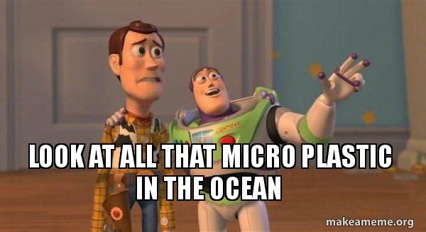 Look at all that micro plastic in the ocean - Buzz and Woody (Toy Story ...
