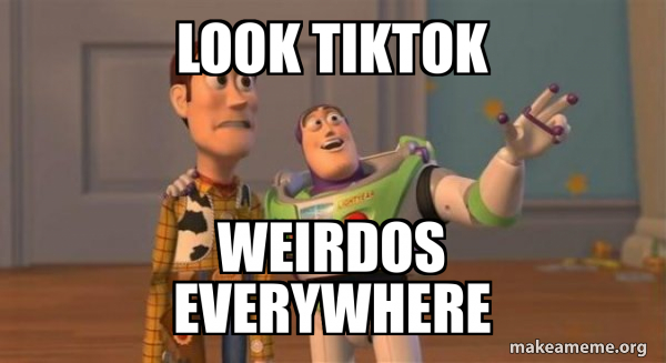Look tiktok Weirdos everywhere - Buzz and Woody (Toy Story) Meme Meme ...