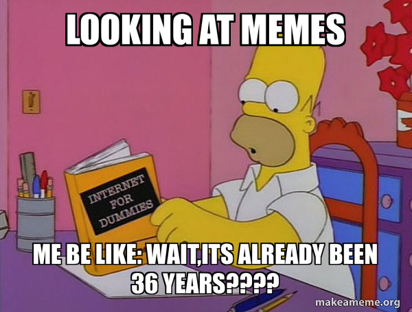Looking at memes me be like: Wait,Its already been 36 years ...