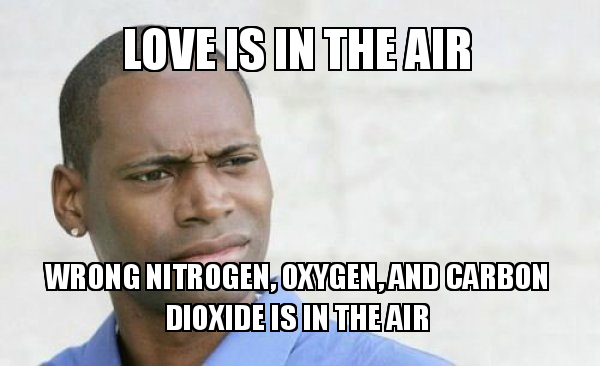 love is in the air wrong nitrogen, oxygen, and carbon dioxide is in the ...
