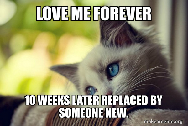 Love me forever 10 weeks later replaced by someone new. - First World ...