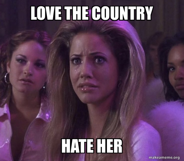 Love the country Hate her Meme Generator