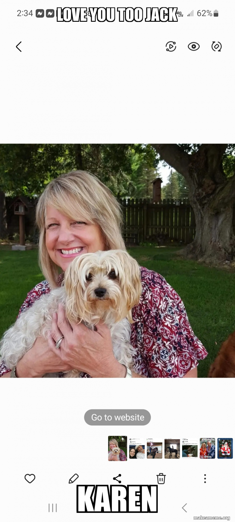 Love you TOo jack Karen Meme Generator