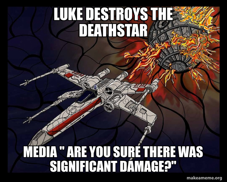 Luke destroys the DeathStar Media " are you sure there was significant ...