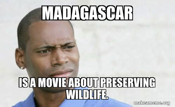 Madagascar is a movie about preserving wildlife. - Confused Black Man ...