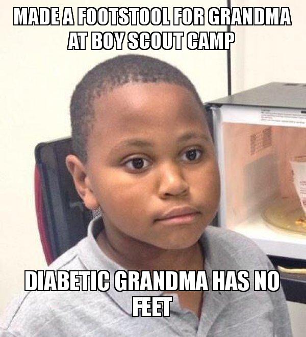 Made a footstool for Grandma at Boy Scout camp Diabetic Grandma has no ...