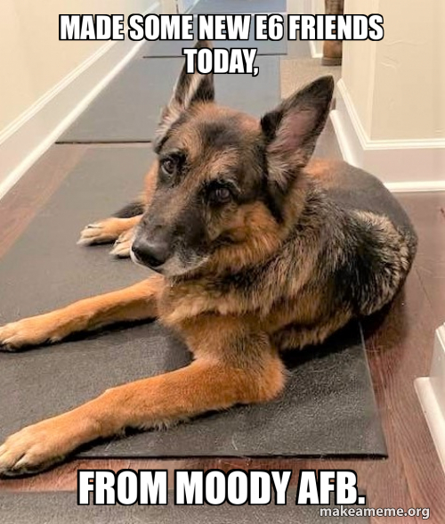 MADE SOME NEW E6 FRIENDS TODAY, FROM MOODY AFB. Meme Generator