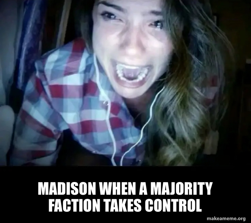 Madison when a majority faction takes control Meme Generator