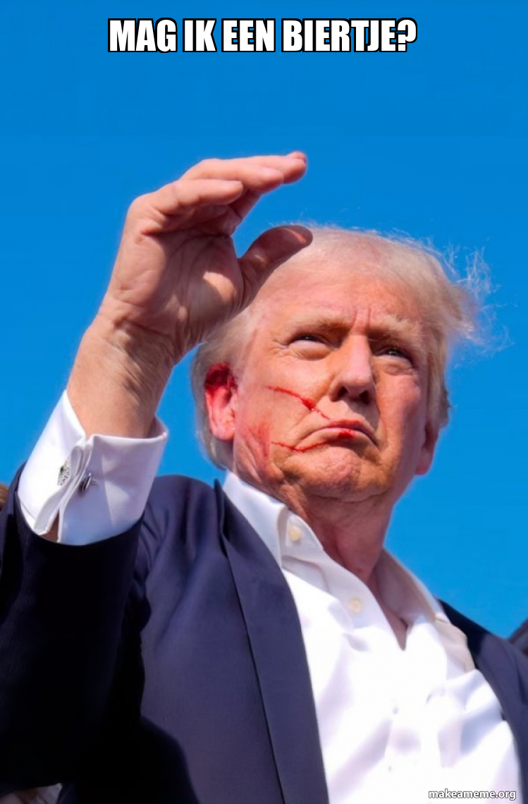 mag ik een biertje? - Trump Shot Meme Generator