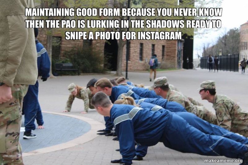 maintaining good form because you never know then the pao is lurking in ...