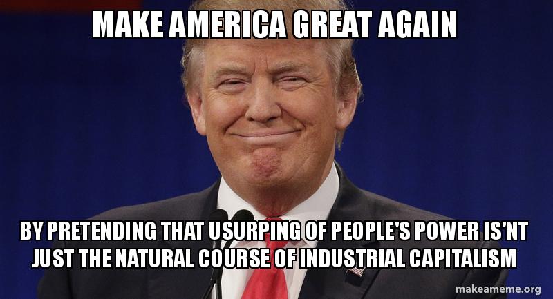 Make america great again by pretending that usurping of people's power ...