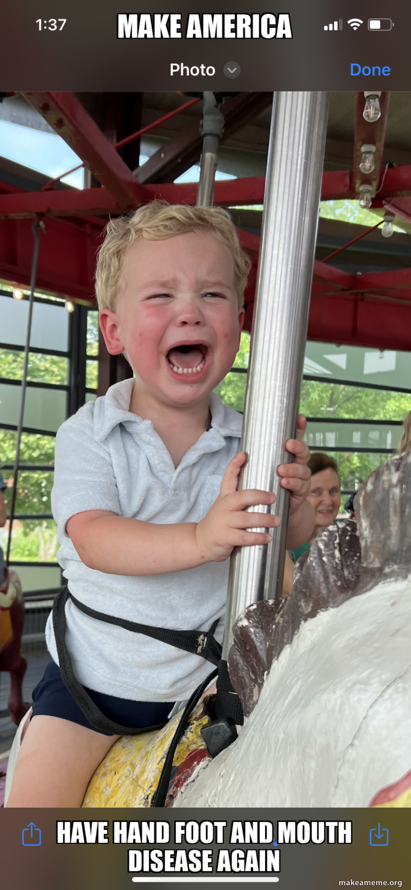 Make america Have hand foot and mouth disease again Meme Generator