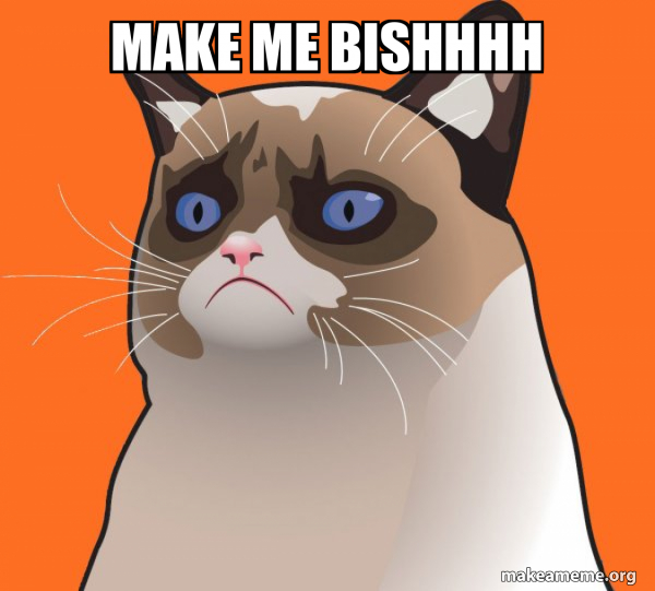 make me bishhhh - Cartoon Grumpy Cat Meme Generator