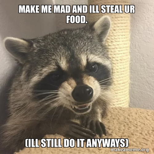 make me mad and ill steal ur food. (ill still do it anyways) Meme Generator
