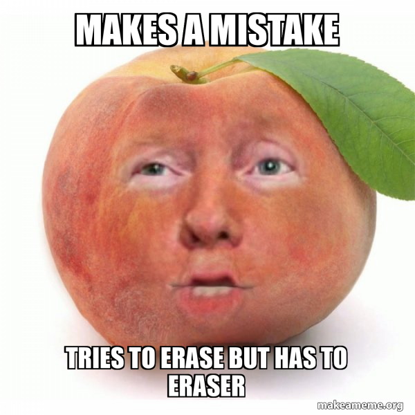 makes a mistake tries to erase but has to eraser - Impeached Donald ...
