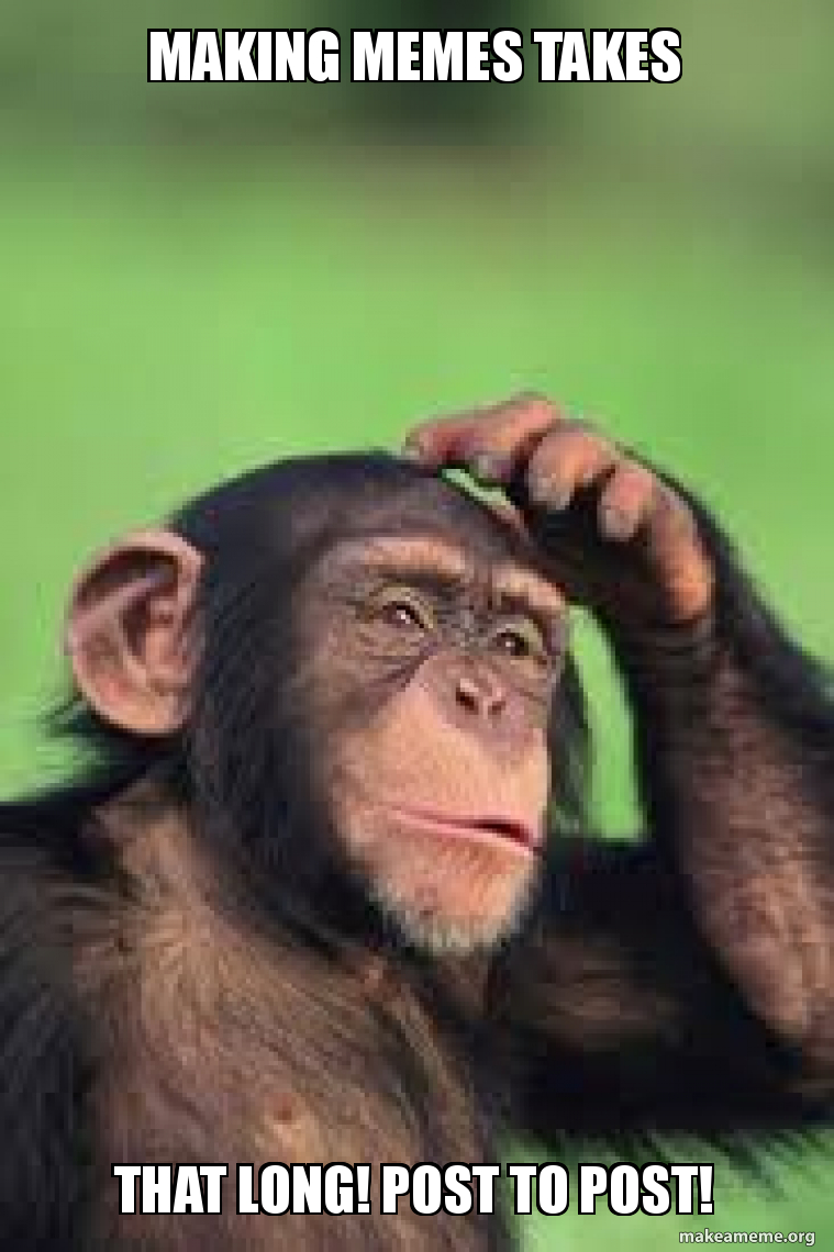 making memes takes that long! Post to post! - mak Meme Generator