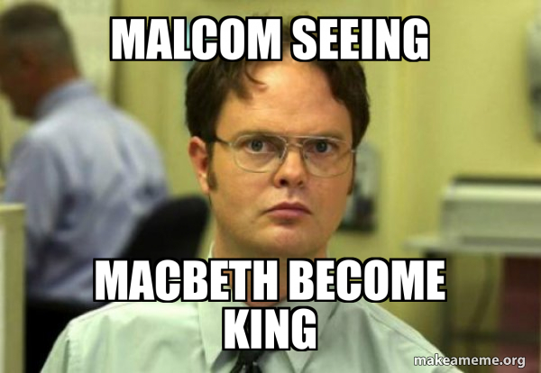 Malcom seeing Macbeth become king - Schrute Facts (Dwight Schrute from ...
