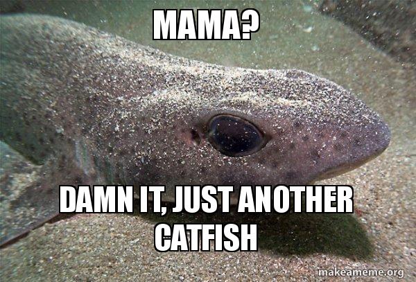 Mama? Damn it, just another catfish - Dirty Joke Dogfish Meme Generator
