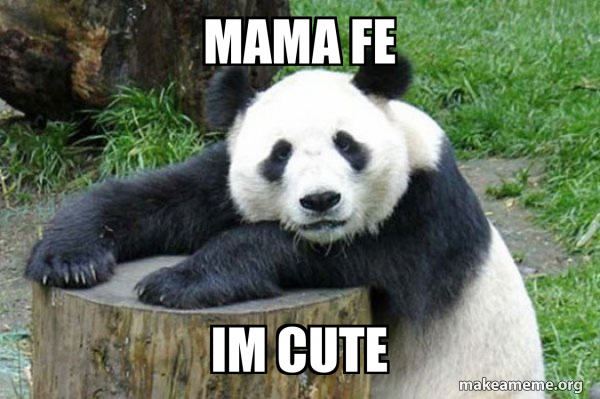 mama fe im cute - Confession Panda Meme Generator