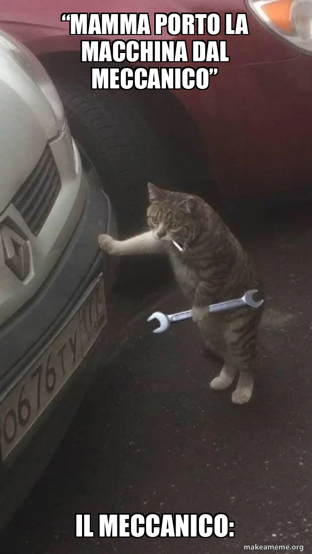 “Mamma porto la macchina dal meccanico” Il meccanico: - Mechanic Cat ...