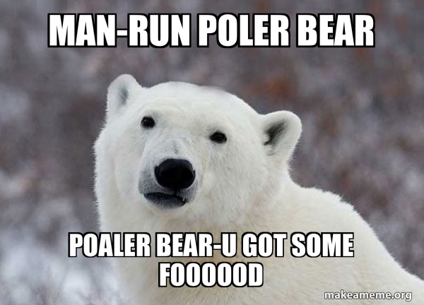 man-Run POLER BEAR poaler bear-U GOT SOME FOOOOOD - Popular Opinion ...