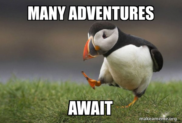 Many Adventures await - Unpopular Opinion Puffin Meme Generator