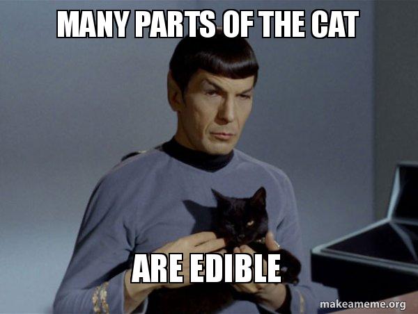 many parts of the cat are edible - Spock and Cat Meme Meme Generator