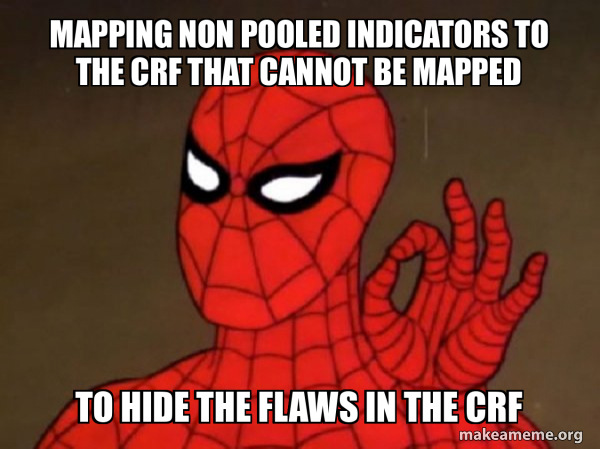 Mapping non pooled indicators to the CRF that cannot be mapped To hide ...