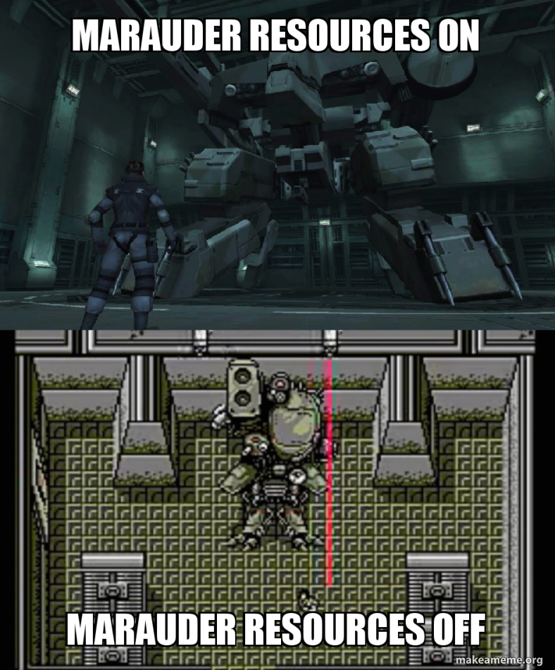 Marauder Resources On Marauder Resources Off Meme Generator