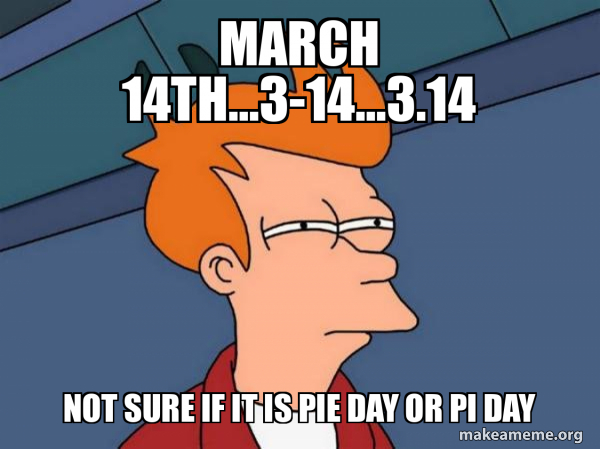 March 14th...3-14...3.14 Not sure if it is pie day or Pi day - Futurama ...
