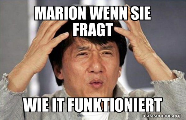 Marion wenn sie fragt wie IT funktioniert - Jackie Chan Why? Meme Generator