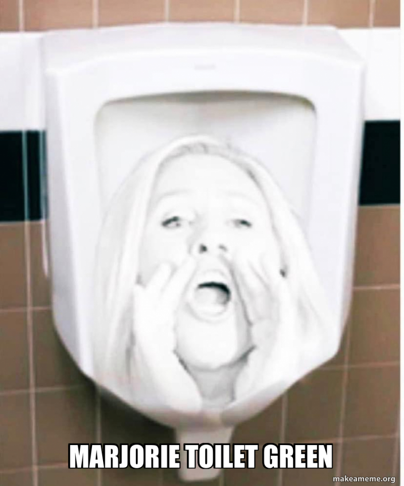 marjorie toilet green Meme Generator